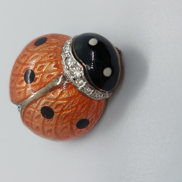 Carolee | Jewelry | Carolee Ladybug Vintage Enamel Rhinestone Studded ...